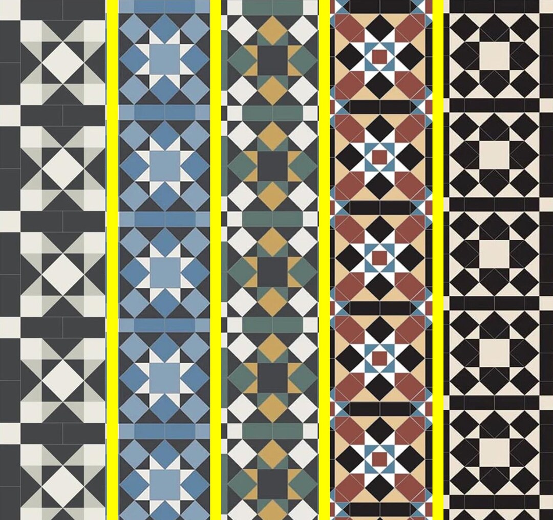 5 Pcs 1/6 1/12 1/18 Dolls House Miniature Colorful Victorian Floor ...