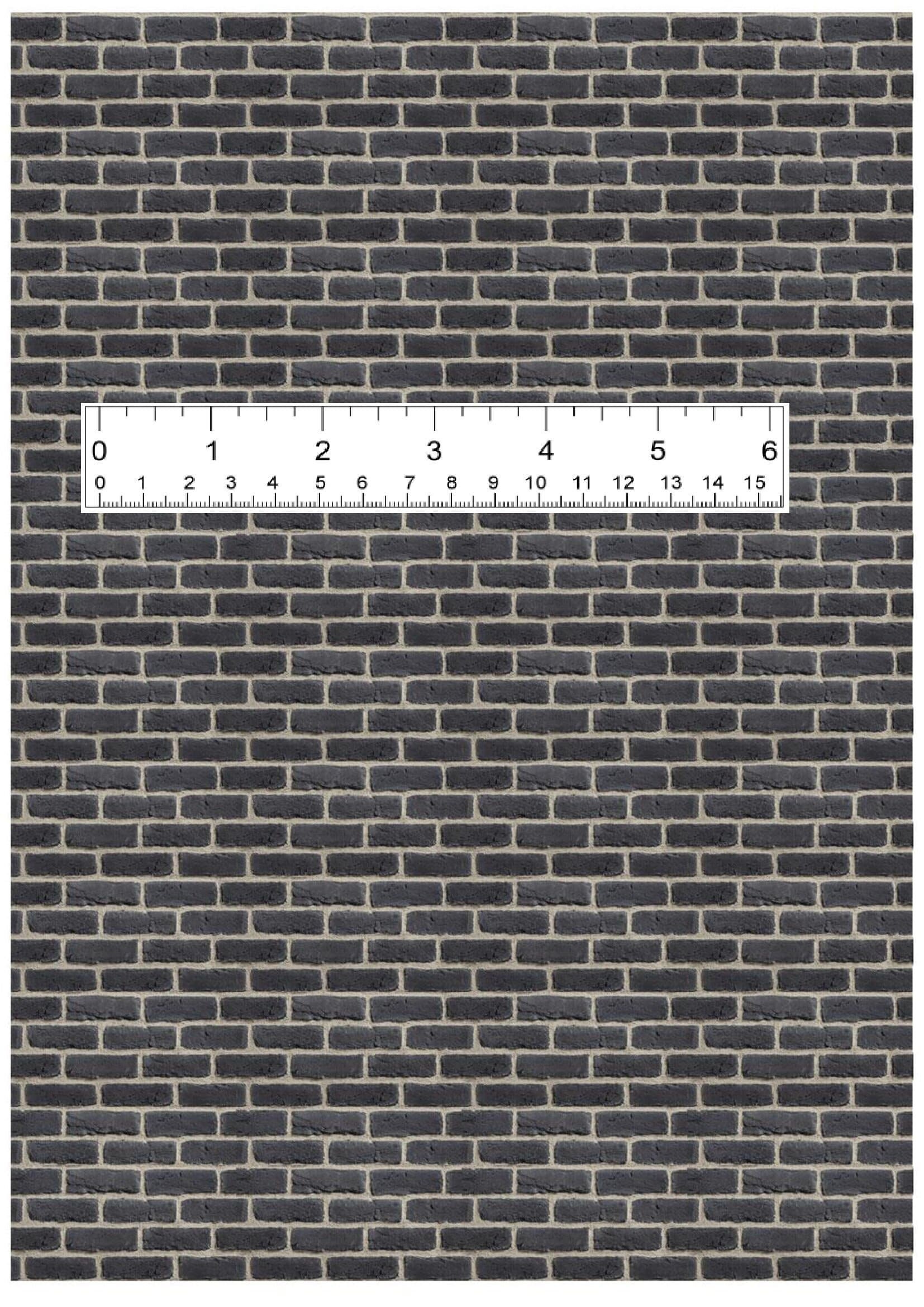 1/12 1/24 1/48 Miniature Black Brick Tile DIGITAL Printable Seamless ...