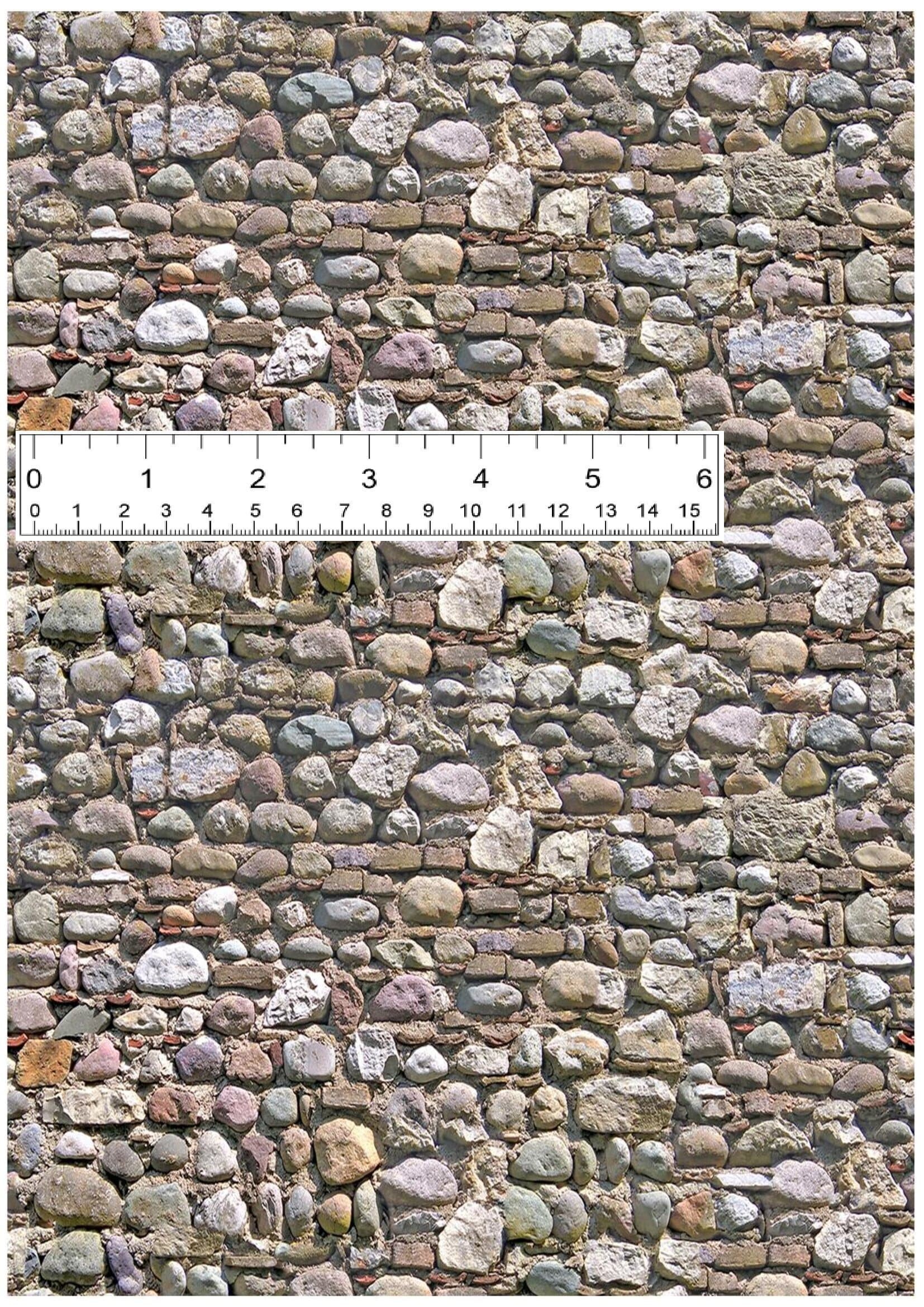 5 PCS 1/12 Dollhouse Miniature Old Aged Damaged Wall Stones DIGITAL ...