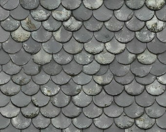 Dolls House Roof Tiles Shingles Square Slates Grey Miniature Print ...