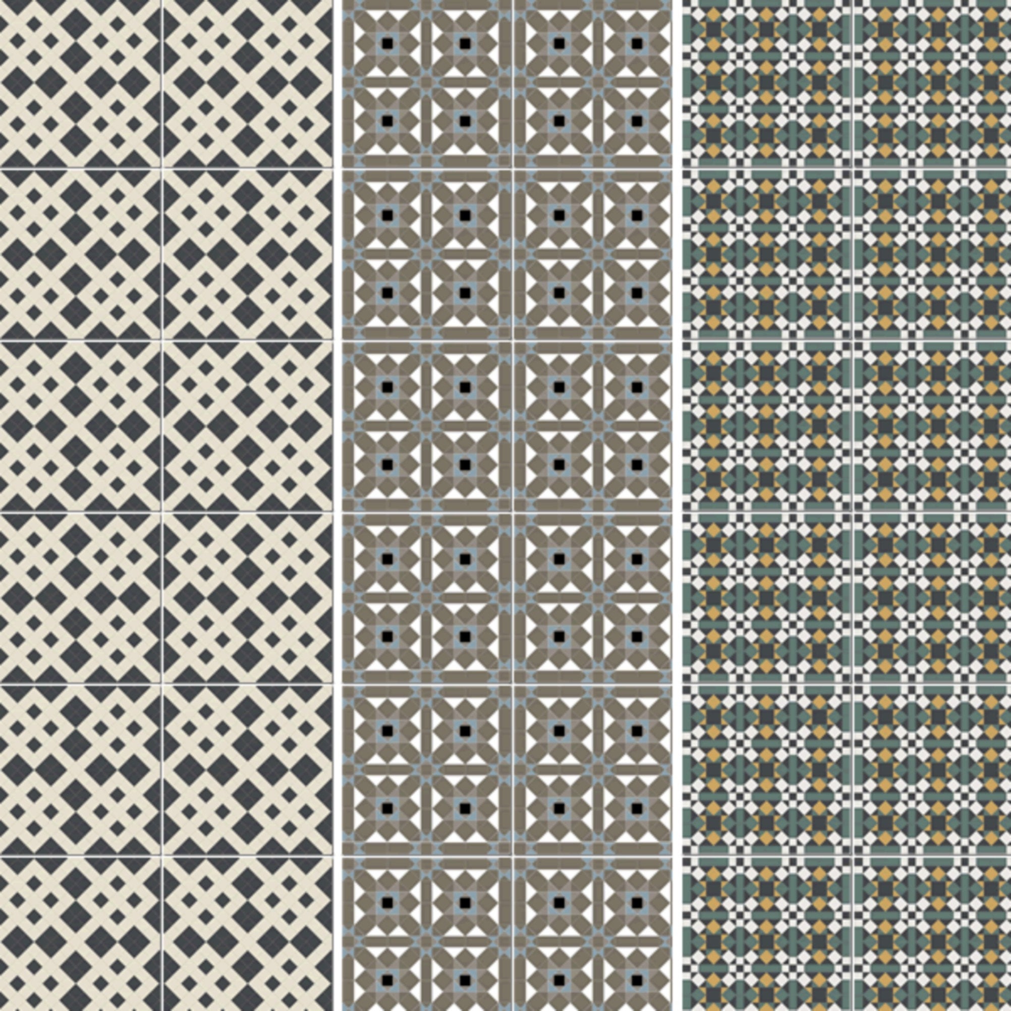 Victorian Era Floor Tiles 3 Printable Sheets for 1/6 & 1/12 Scale ...