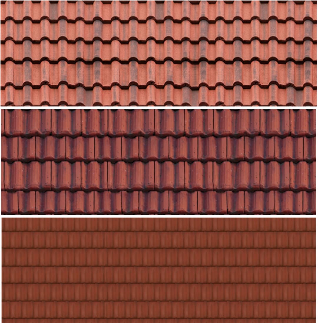 Miniature Red Clay Flat Roof Tile Seamless DIGITAL Printable Papers ...