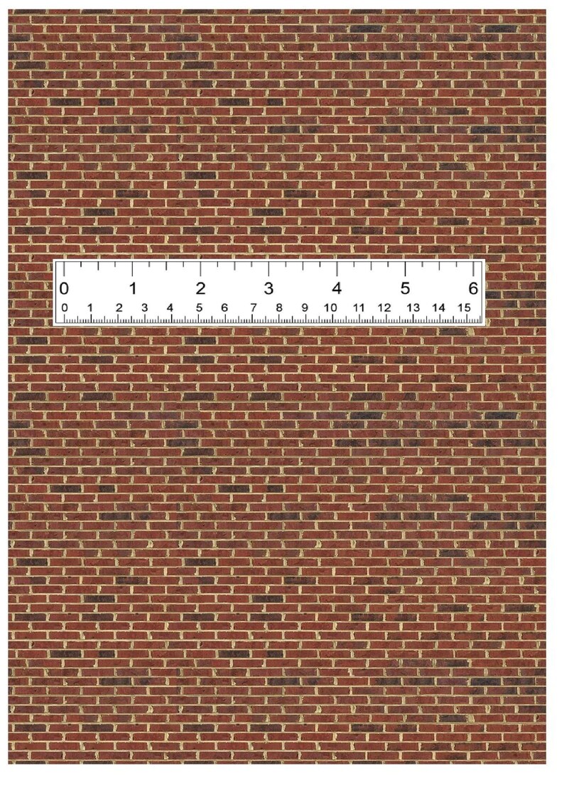 Brick Printable Dolls House Red Brick Wall Printable 12th 18th 24th ...