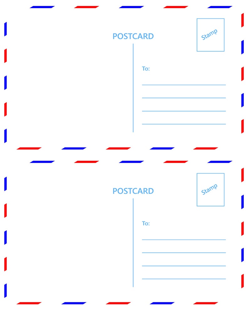 145 Postcards & Vintage Postcards Templates for Kids Postcards With and ...