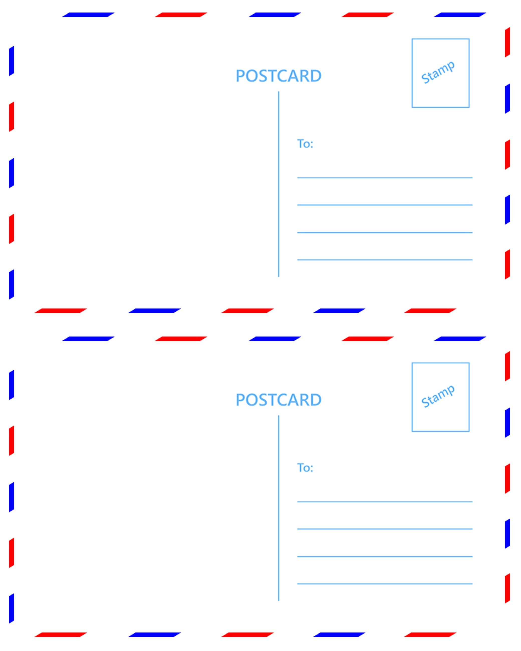 145 Postcards & Vintage Postcards Templates for Kids Postcards With and ...