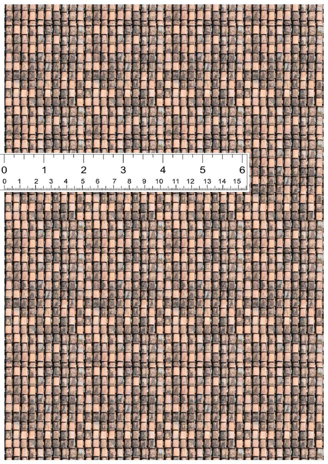 Dolls House Roman Curved Clay Roof Tiles Wallpaper 12th 24th 48th Scale ...