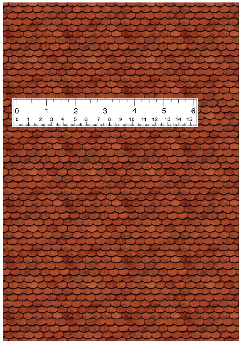 Scale Dolls House Slate Roofing Paper 6th 12th 24th 48th Scale Red ...