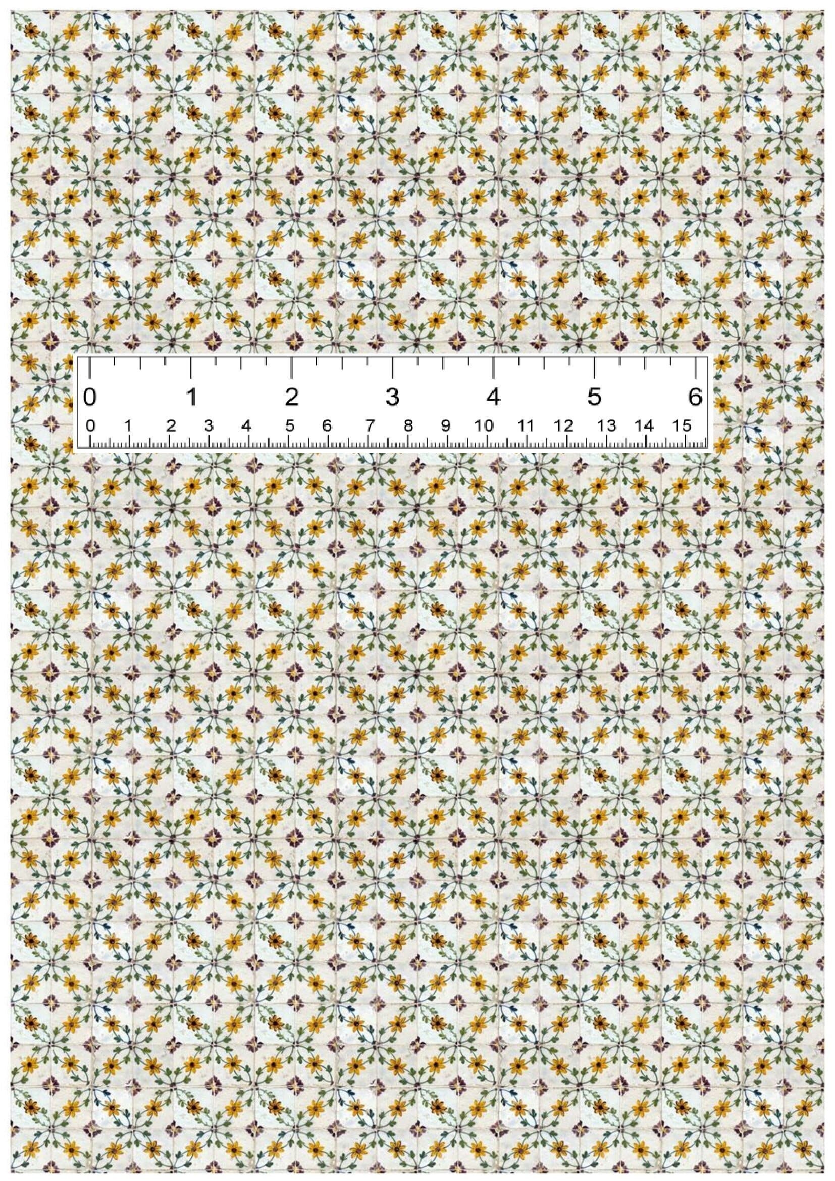 1/6 1/12 Dollhouse Miniature Vintage Old Damaged Floral Pattern Cement ...