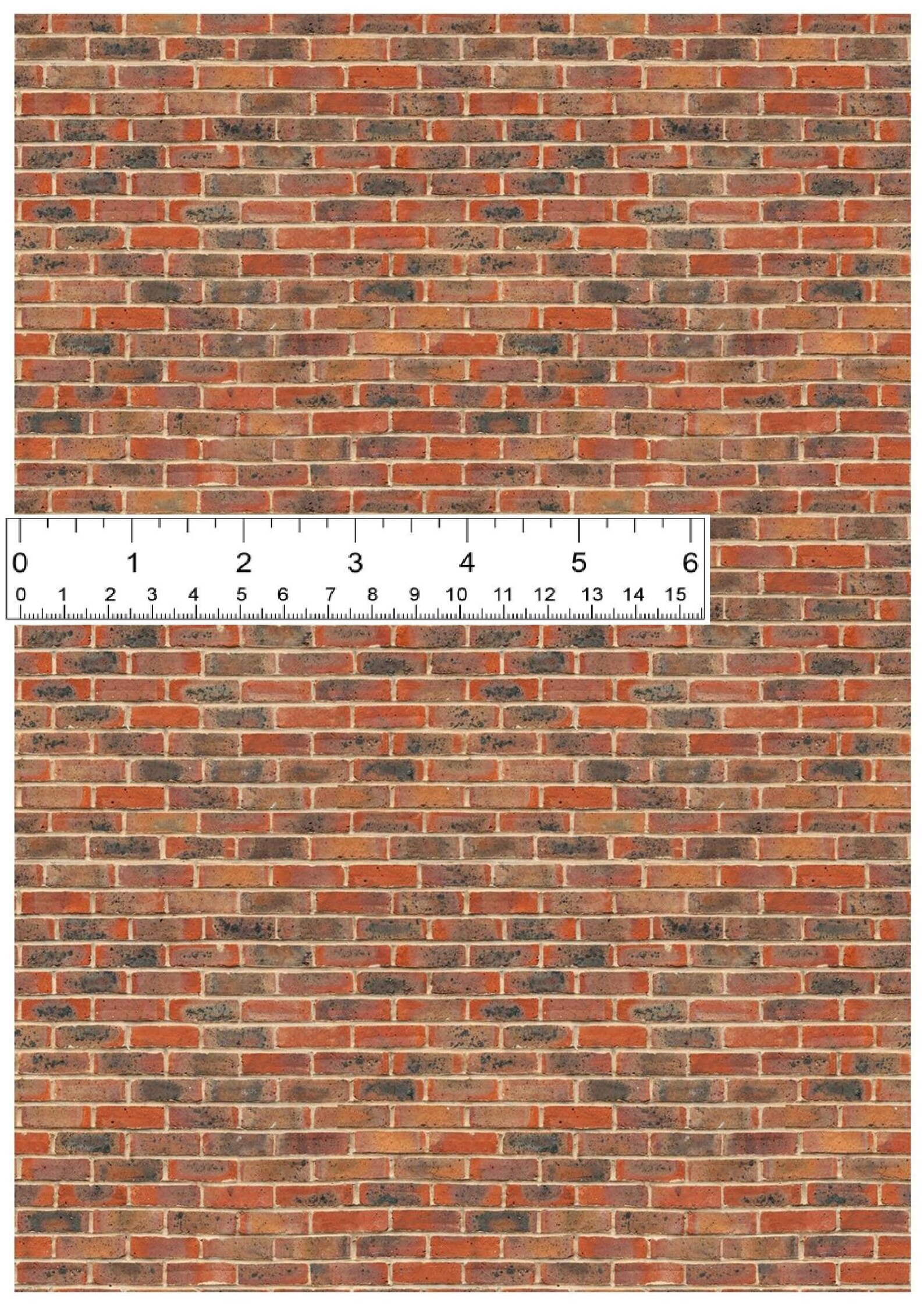 Brick Printable Dolls House Stained Red Brick Wall Printable 6th 12th ...