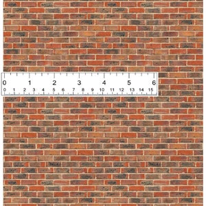 Brick Printable Dolls House Stained Red Brick Wall Printable 6th 12th ...