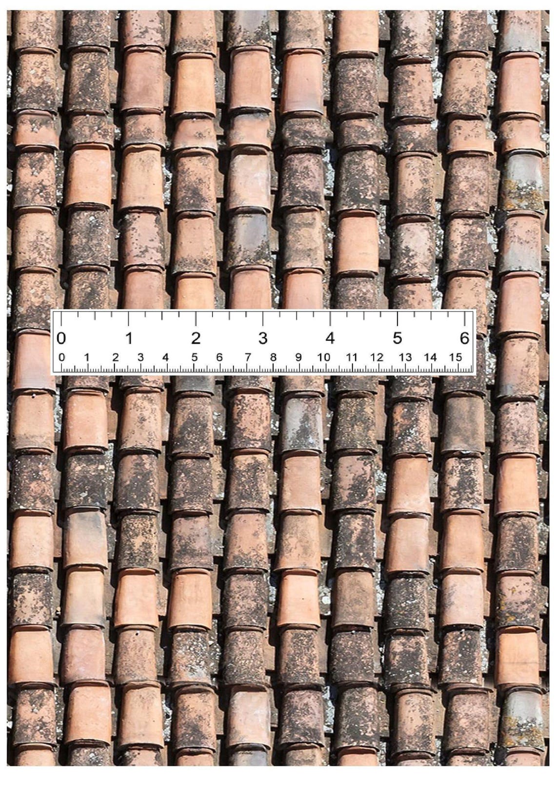 Dolls House Roman Curved Clay Roof Tiles Wallpaper 12th 24th 48th Scale ...