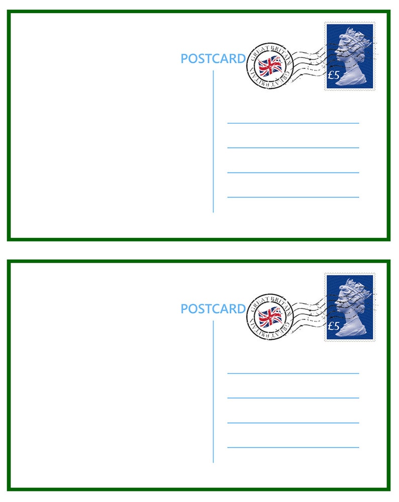 145 Postcards & Vintage Postcards Templates for Kids Postcards With and ...