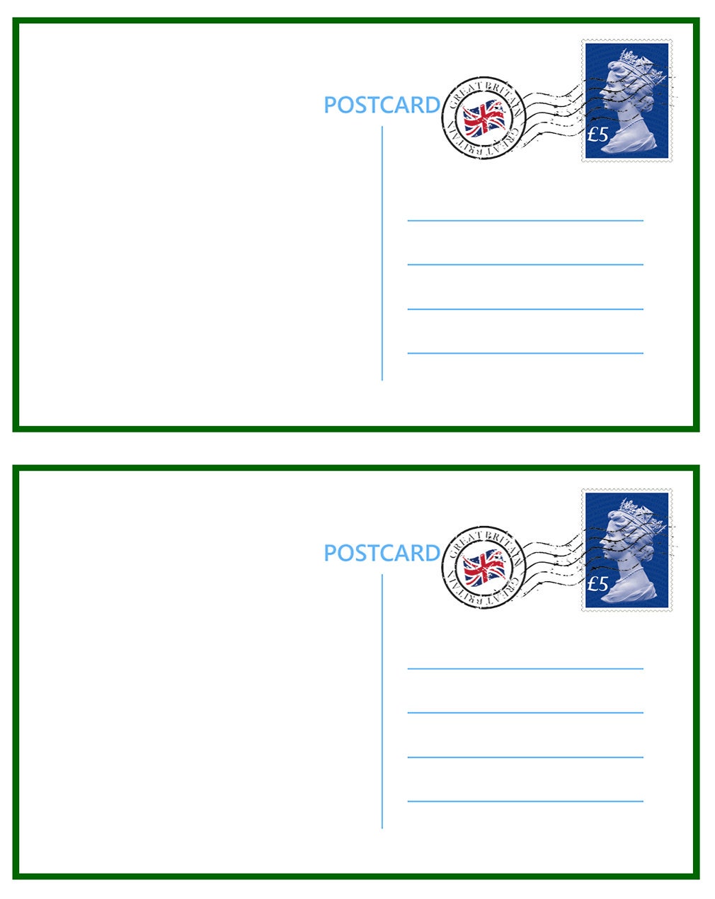 145 Postcards & Vintage Postcards Templates for Kids Postcards With and ...