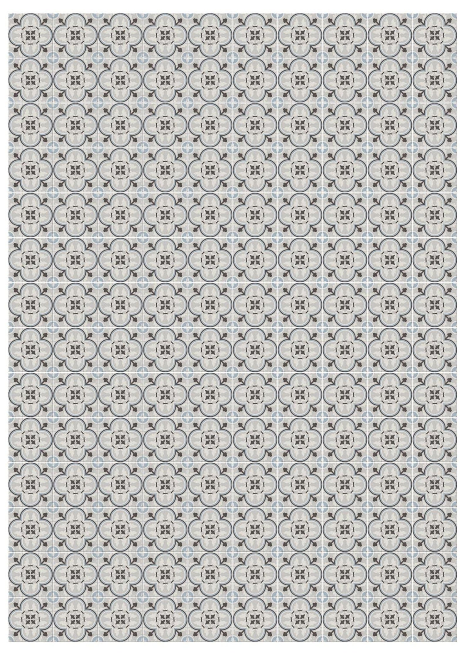 1/6 1/12 Dollhouse Miniature Matte Encaustic Black Grey Gray Bleu Tiles ...