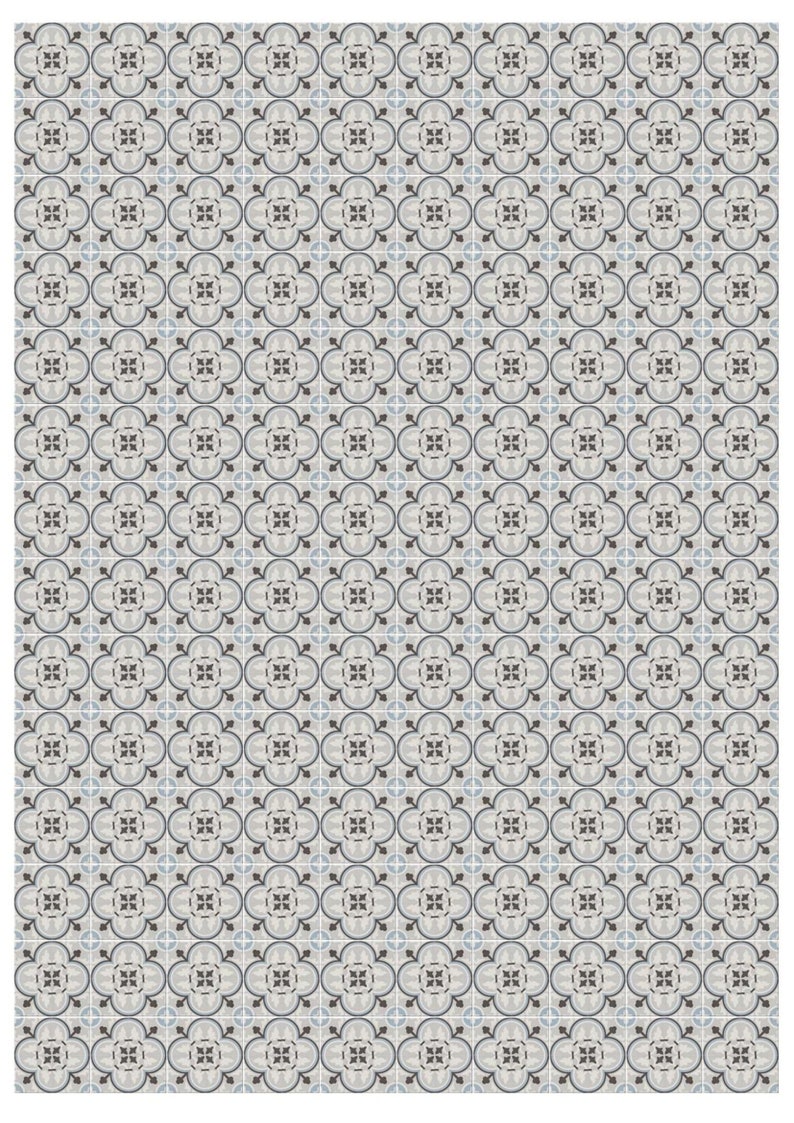 1/6 1/12 Dollhouse Miniature Matte Encaustic Black Grey Gray Bleu Tiles ...