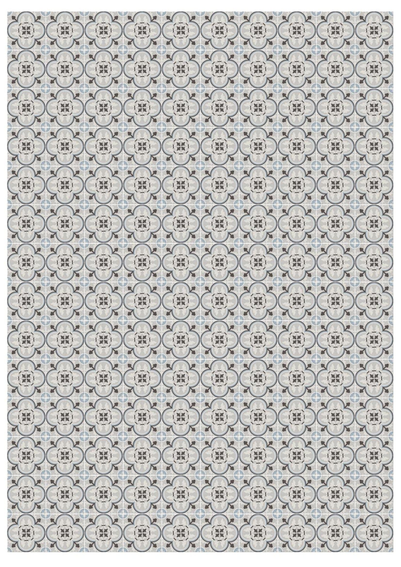 1/6 1/12 Dollhouse Miniature Matte Encaustic Black Grey Gray Bleu Tiles ...