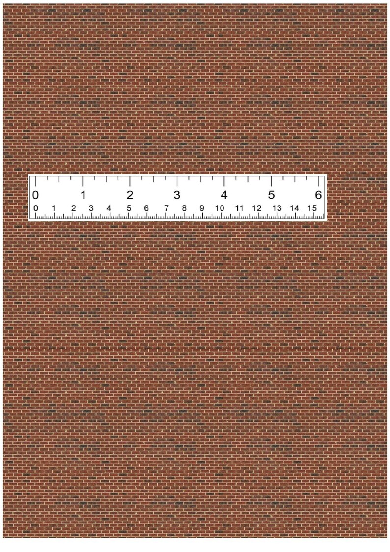 Brick Printable Dolls House Red Brick Wall Printable 12th 18th 24th ...