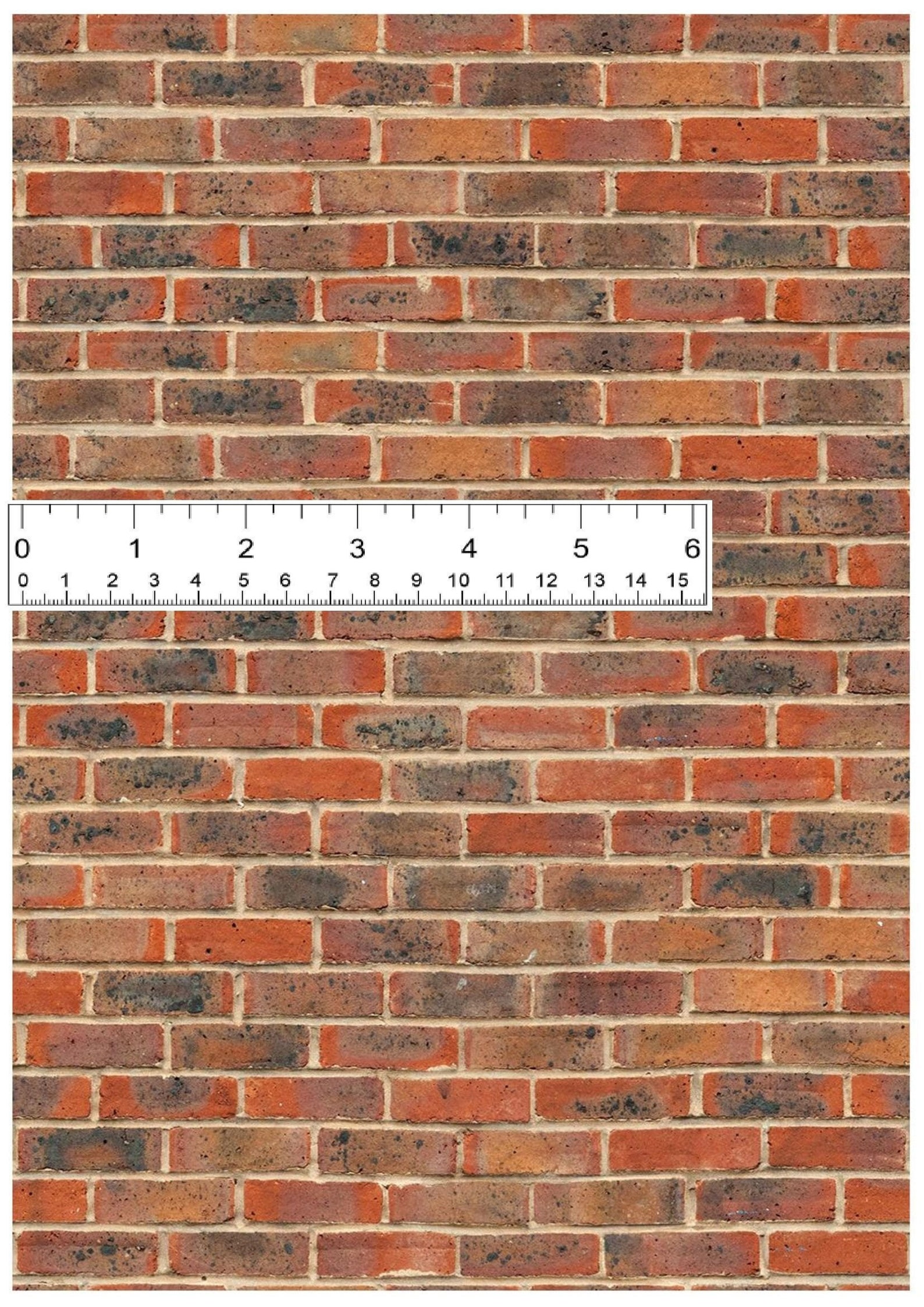 Brick Printable Dolls House Stained Red Brick Wall Printable 6th 12th ...