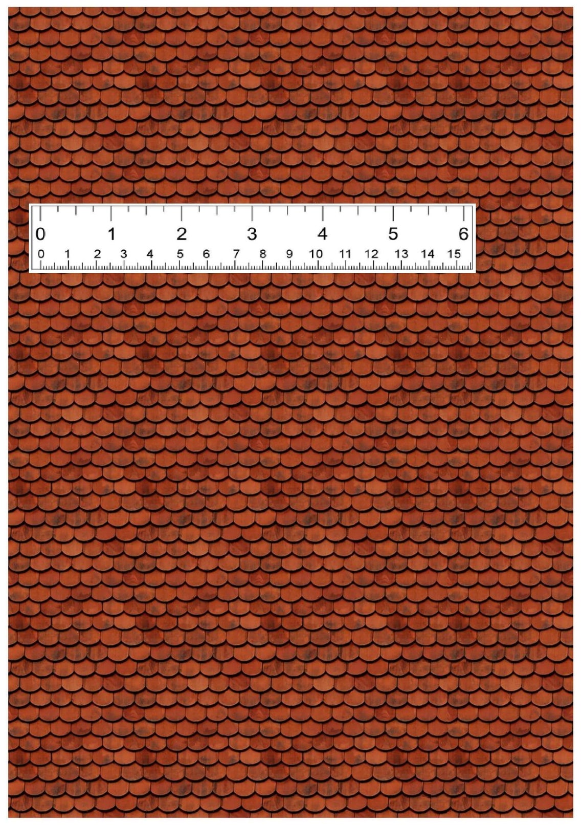 Dolls House Miniature Red Clay Roof Tiles Printable Wallpaper DIGITAL ...