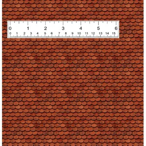 Dolls House Miniature Red Clay Roof Tiles Printable Wallpaper DIGITAL ...