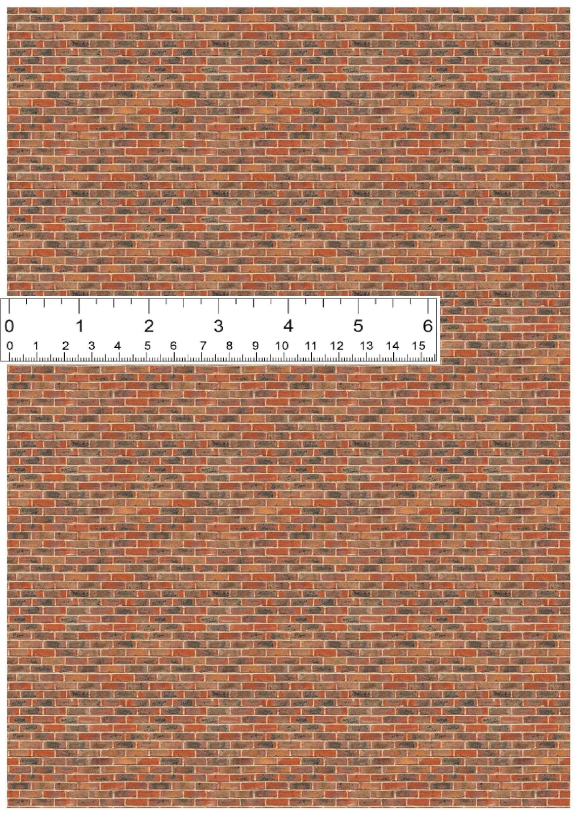 Brick Printable Dolls House Stained Red Brick Wall Printable 6th 12th ...
