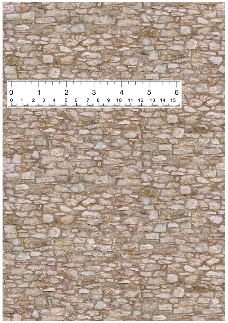 5 PCS 1/12 Dollhouse Miniature Old Aged Damaged Wall Stones DIGITAL ...