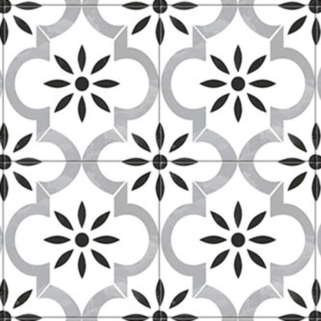 1/6 1/12 Dollhouse Miniature Kenzi Black Grey Wall Floor Cement Tiles ...