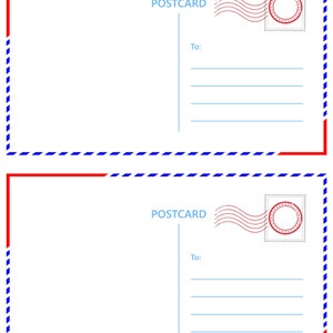145 Postcards & Vintage Postcards Templates for Kids Postcards With and ...