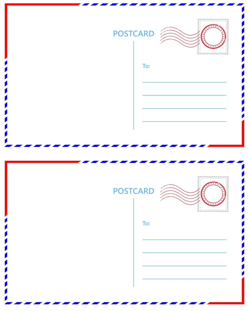 145 Postcards & Vintage Postcards Templates for Kids Postcards With and ...