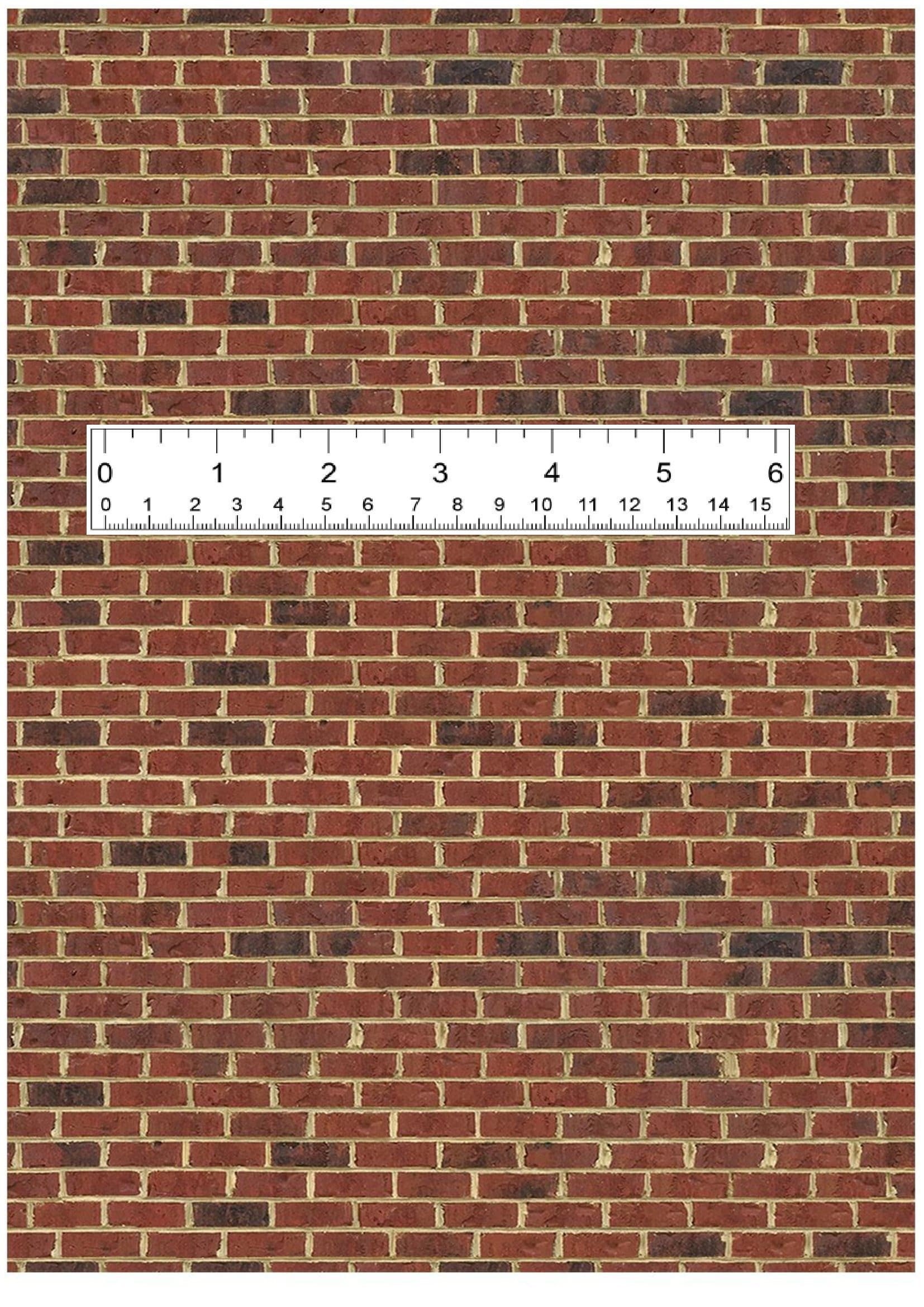 Brick Printable Dolls House Red Brick Wall Printable 12th 18th 24th ...