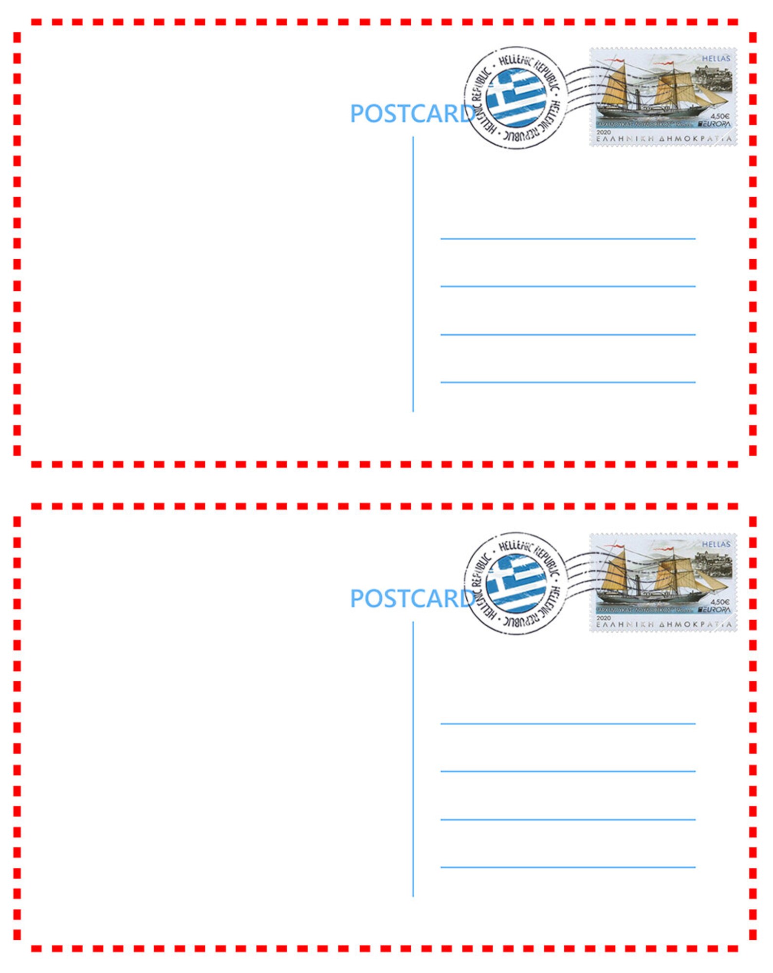 145 Postcards & Vintage Postcards Templates for Kids Postcards With and ...