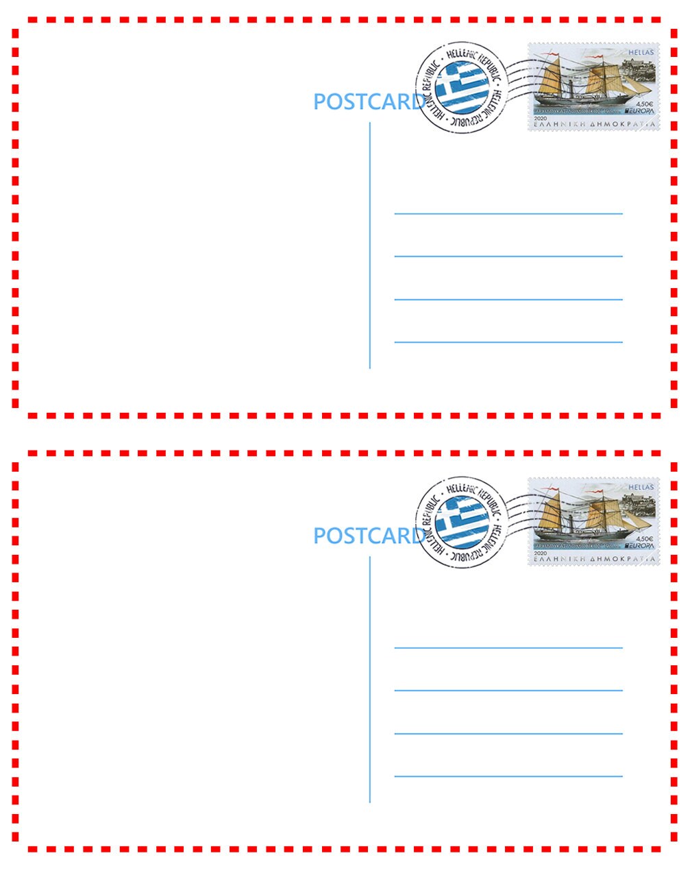 145 Postcards & Vintage Postcards Templates for Kids Postcards With and ...