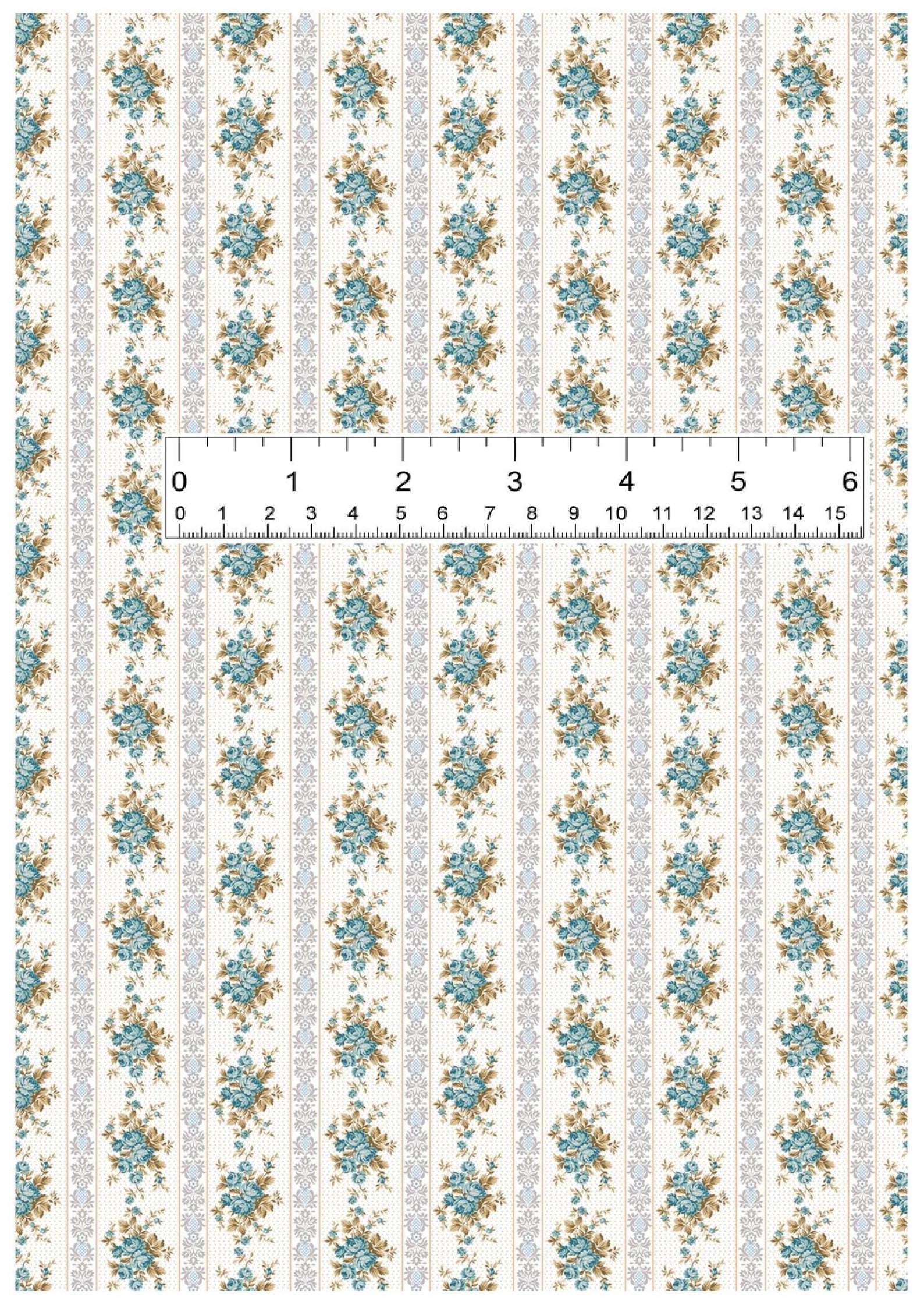 Scale Dollhouse Decorative Vintage Floral Wallpaper 6th 12th Scale ...