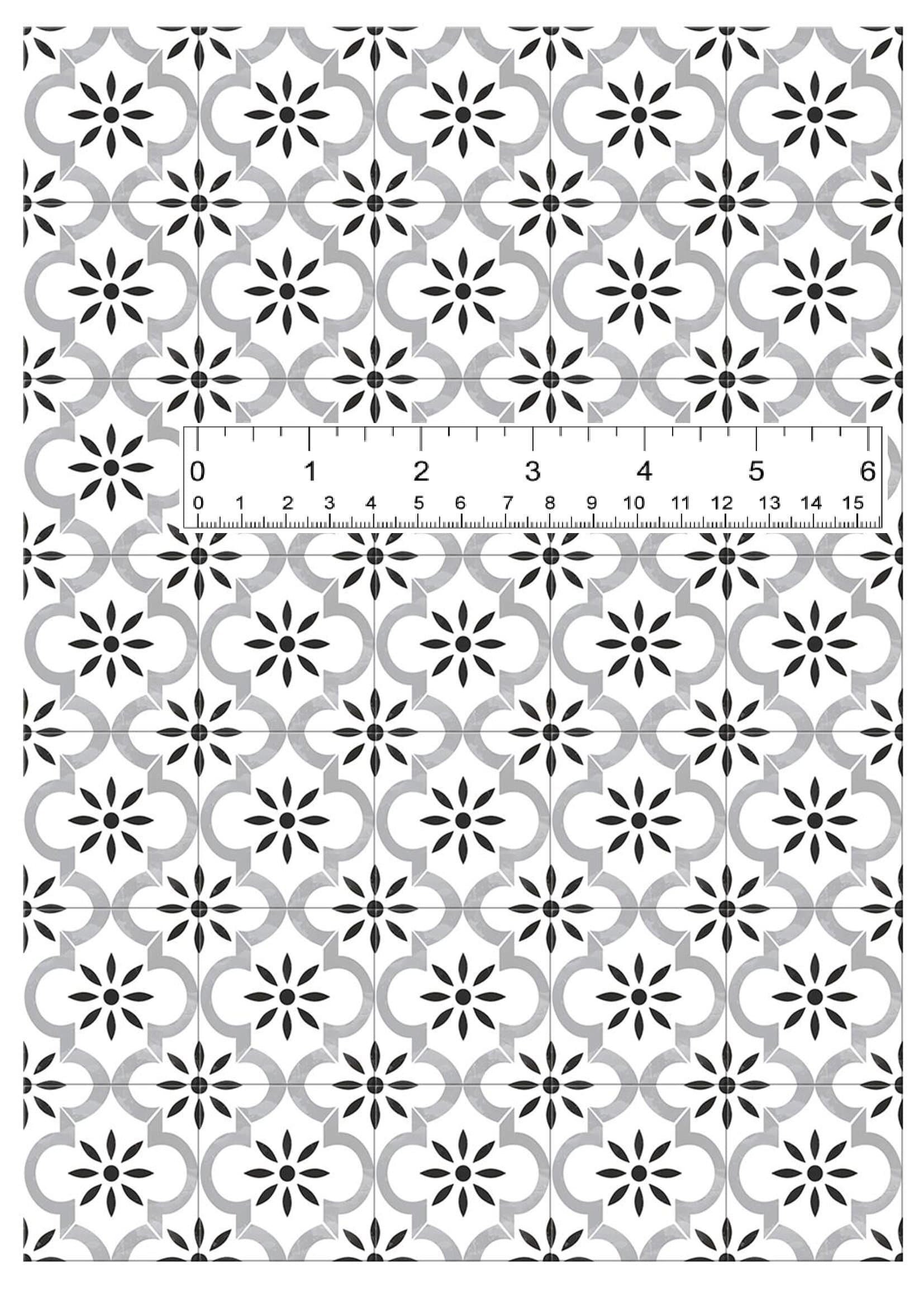 1/6 1/12 Dollhouse Miniature Kenzi Black Grey Wall Floor Cement Tiles ...