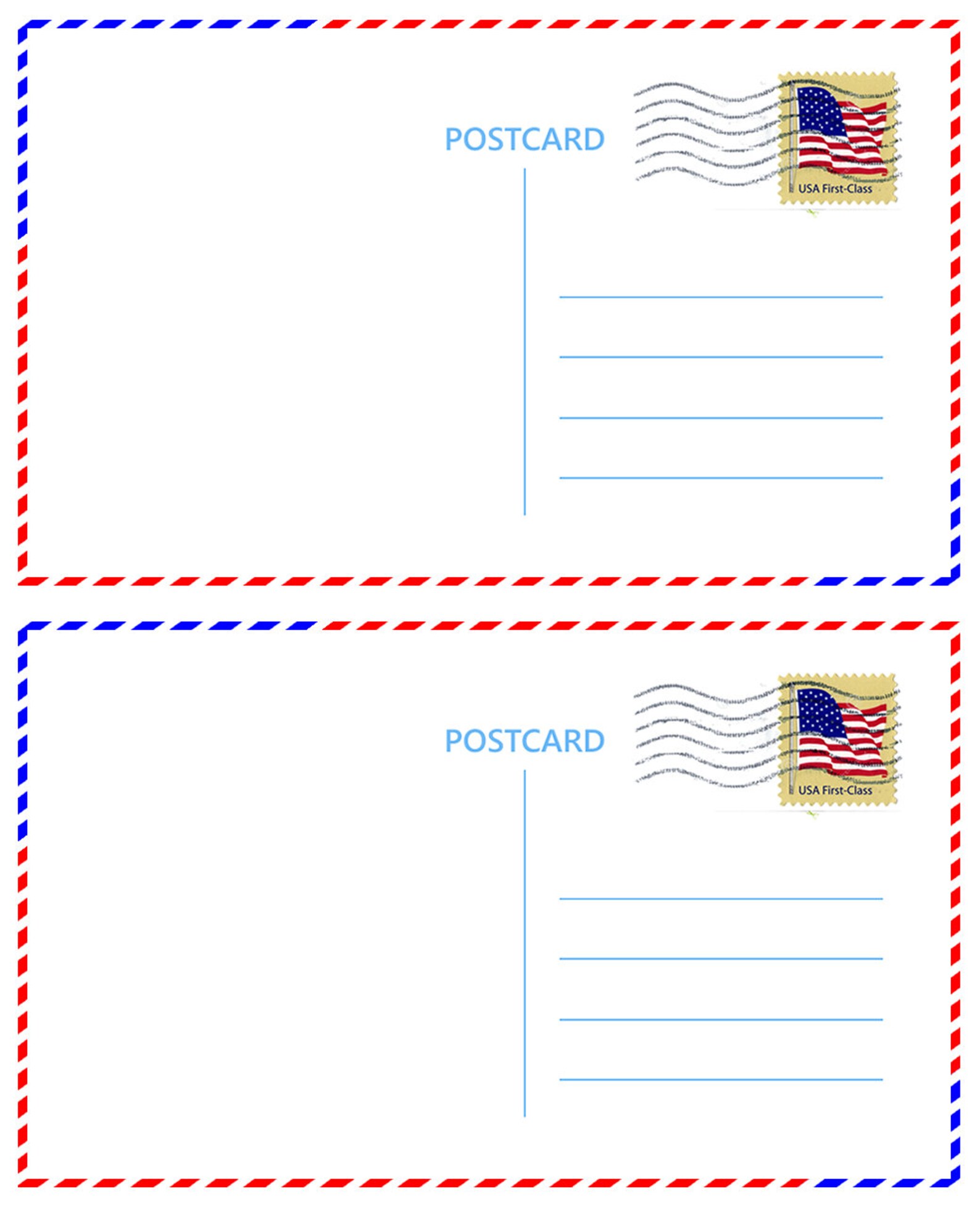 145 Postcards & Vintage Postcards Templates for Kids Postcards With and ...