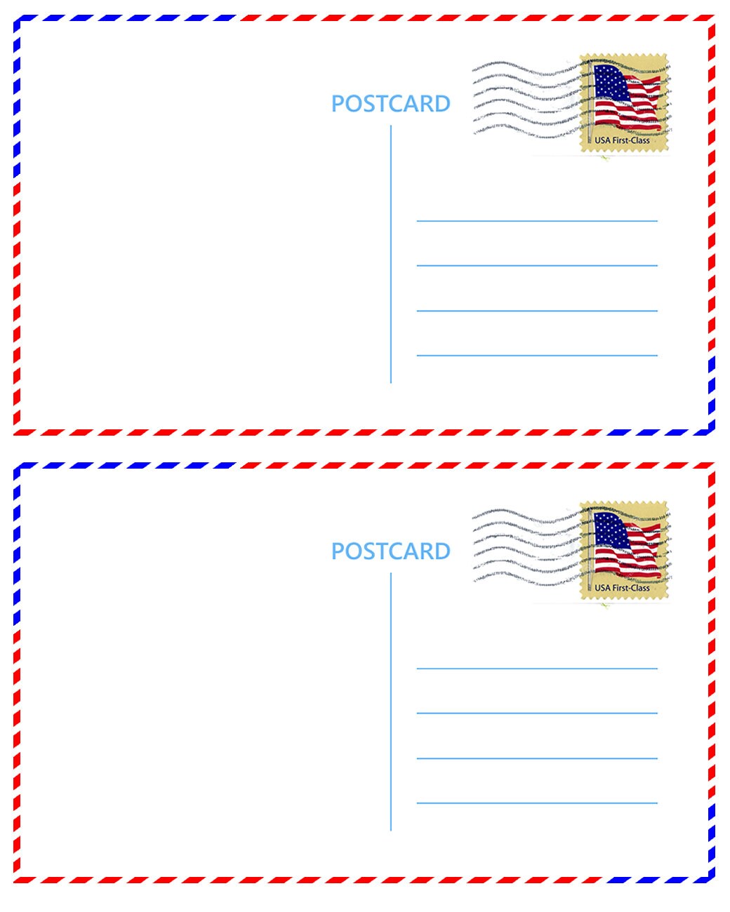 145 Postcards & Vintage Postcards Templates for Kids Postcards With and ...