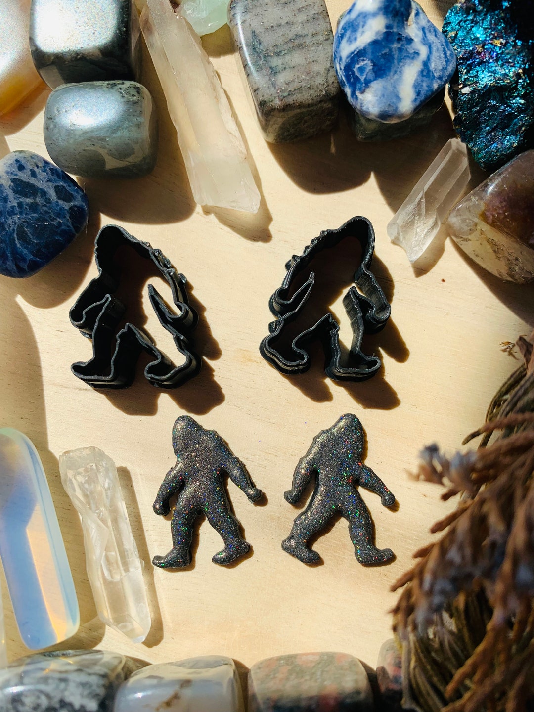 Small Pair of Big Foot Sasquatch Silhouette Outline - Embossed Sharp ...