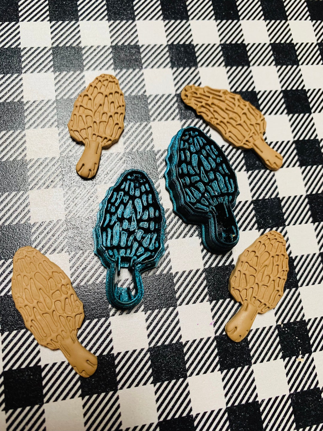 Morel Mushrooms Embossed Sharp Clay Cutter for Earrings Magnets Decor ...