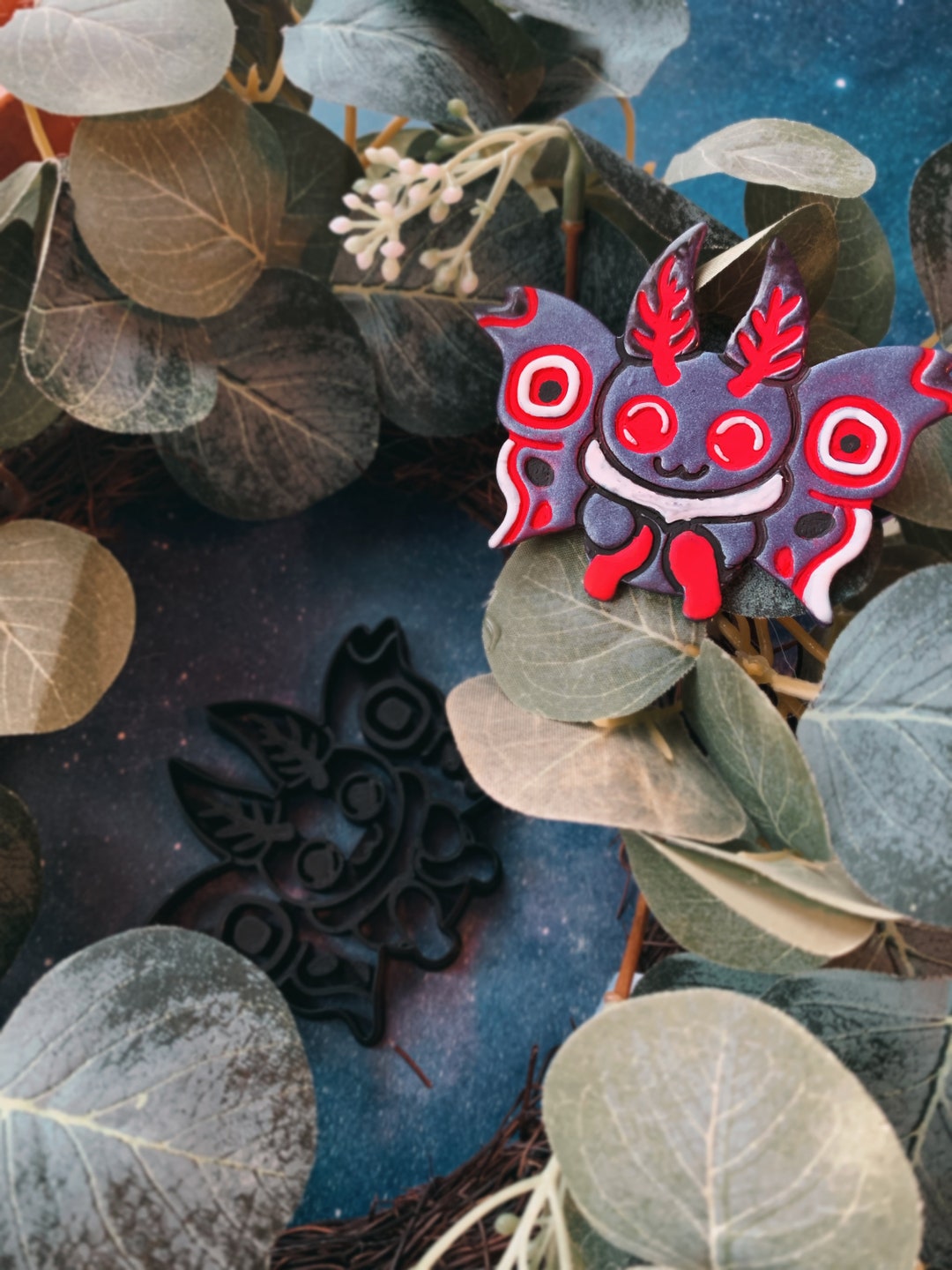 Large Chibi Cryptid Mothman - Embossed Sharp Clay Cutter - Etsy