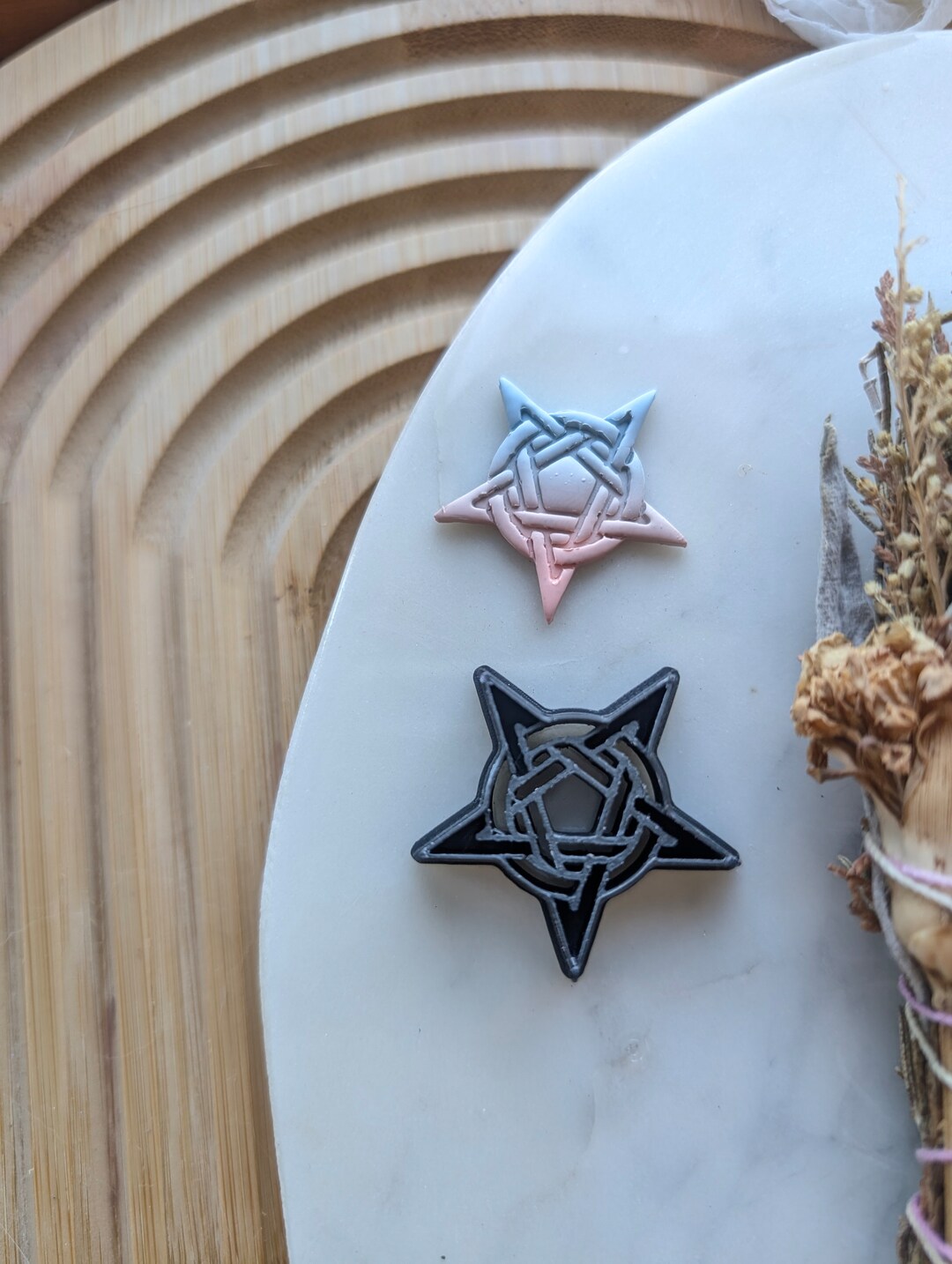 Intertwined Pentacle Sharp Clay Cutter Studs - Etsy