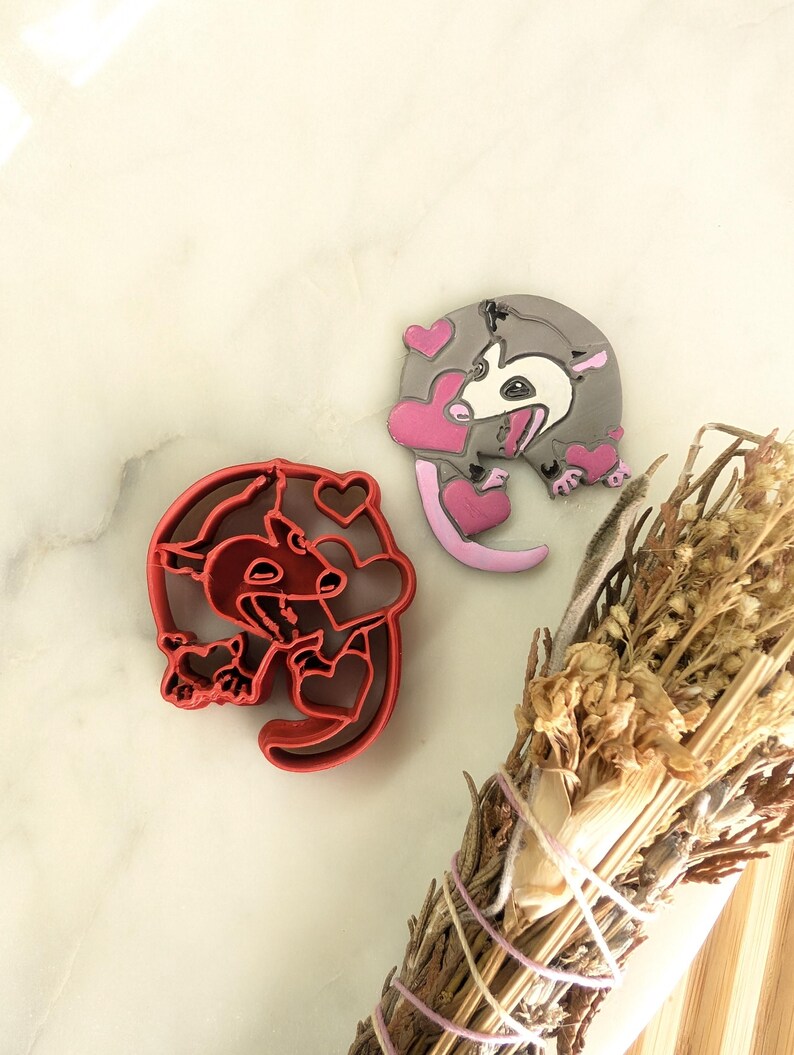 Love Hearts Screaming Possum Embossed Sharp Clay Cutters - Etsy