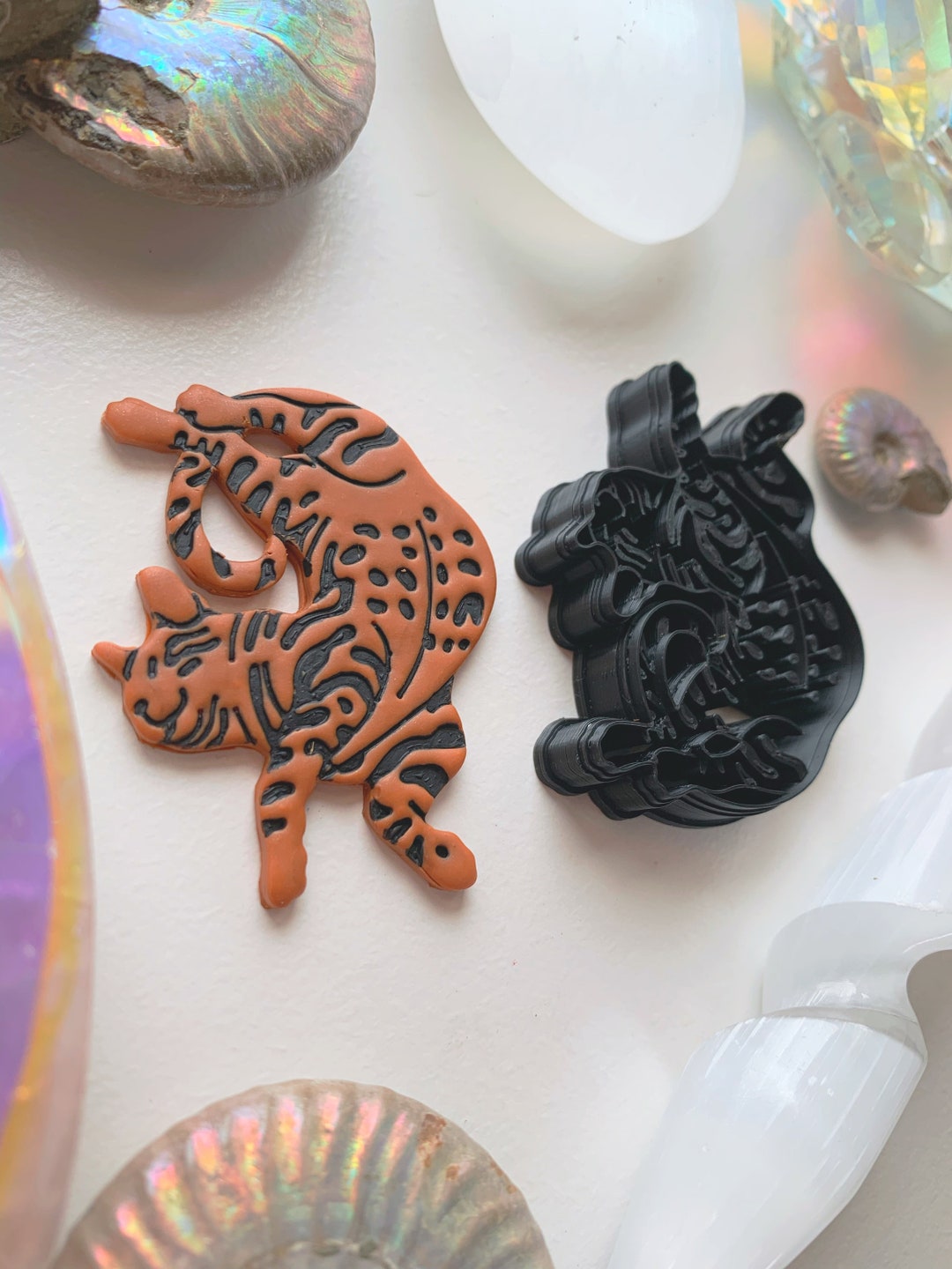 Arched Back Tabby Bengal Spotted Stretching Happy Kitty Cat - Embossed ...