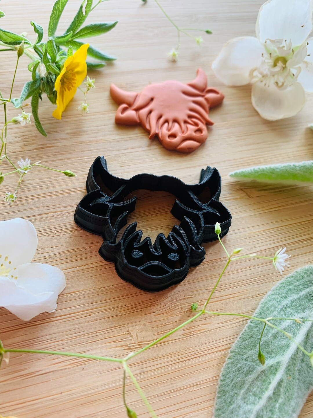 Large Highland Cow Head - Sharp Embossed Earring Clay Cutter - Etsy