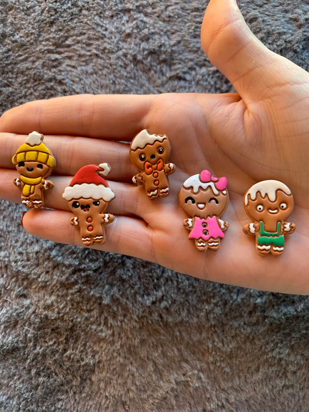 Set of 5 Chibi Gingerbread Men Sharp Detailed Clay Cutters - Etsy