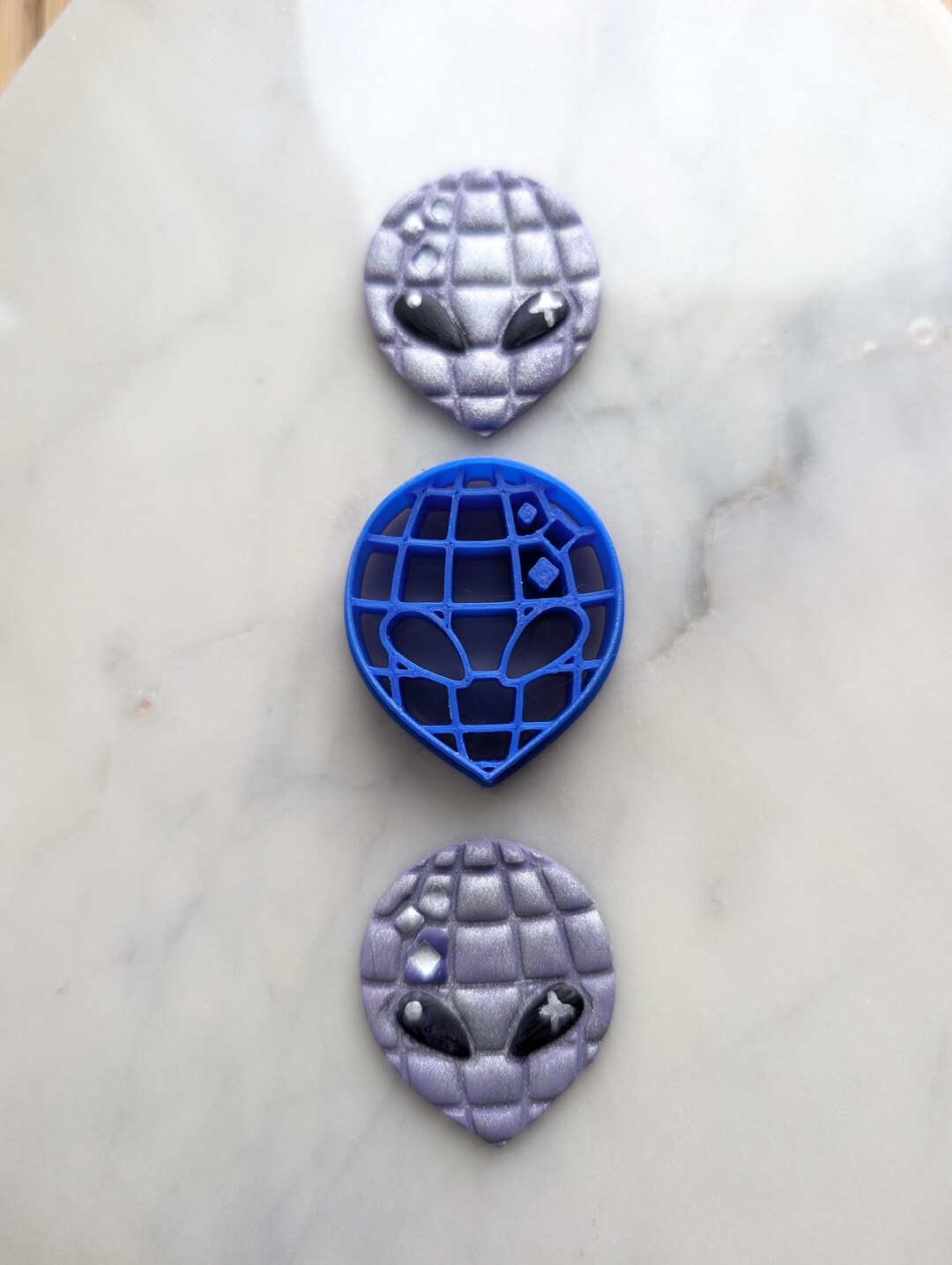 Disco Style Alien Head With Sparkles Sharp Clay Cutter - Etsy