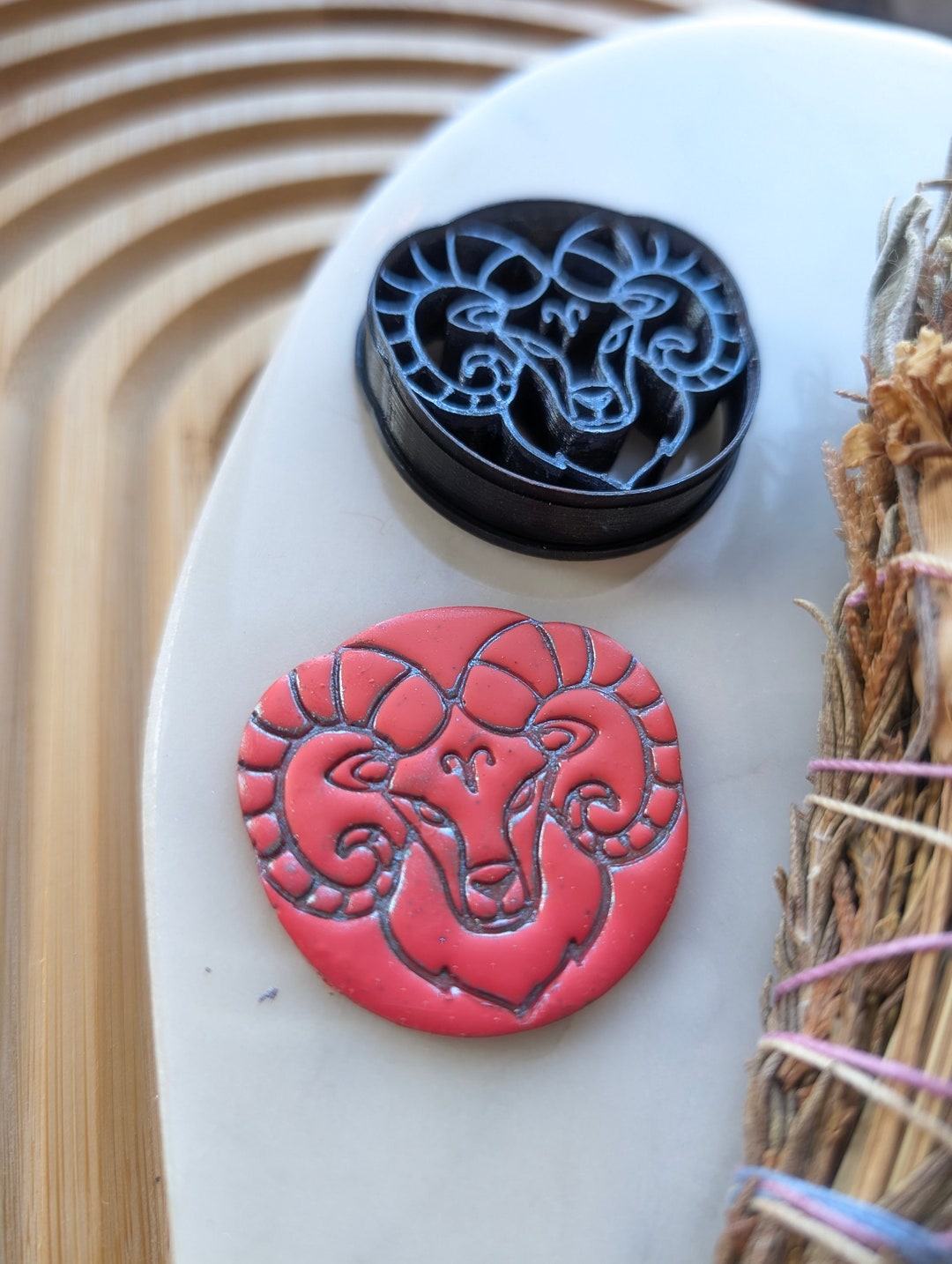 Aries Ram Medallion Coin Embossed Sharp Clay Cutter - Etsy