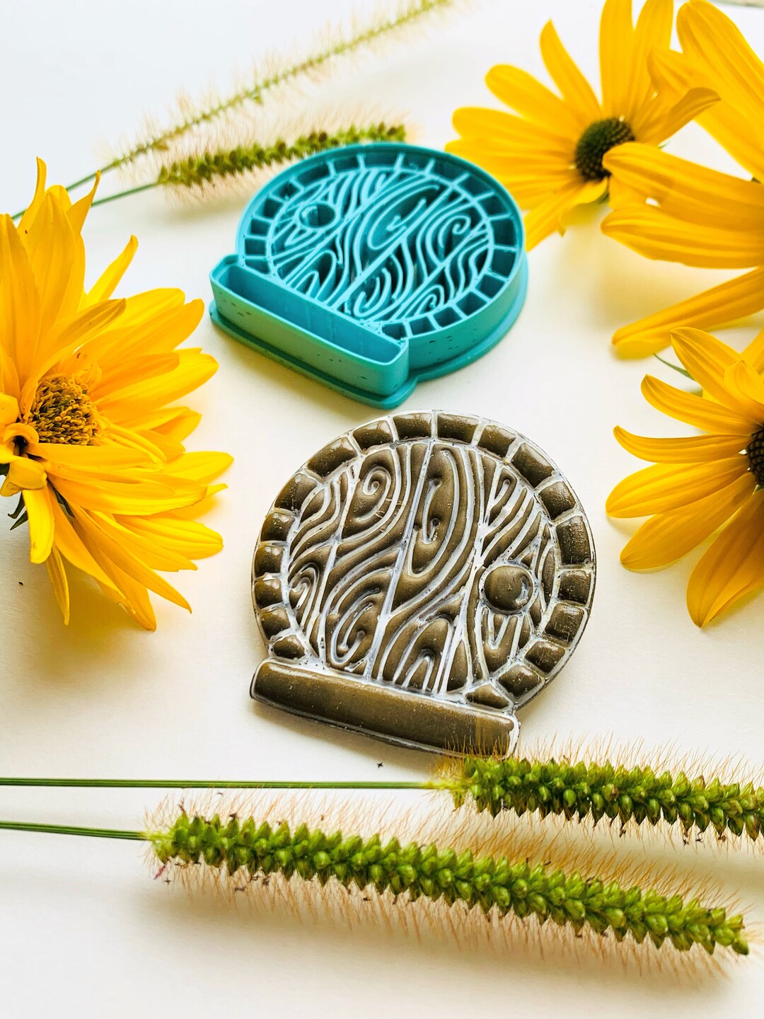 Round Hobbit Hole Door With Stones Embossed Sharp Clay Cutter - Etsy