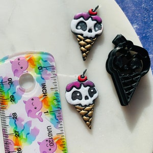 Small Ice Cream Cone Chibi Skull Embossed Sharp Clay Cutter - Etsy