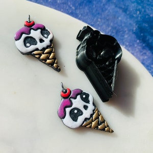 Small Ice Cream Cone Chibi Skull Embossed Sharp Clay Cutter - Etsy