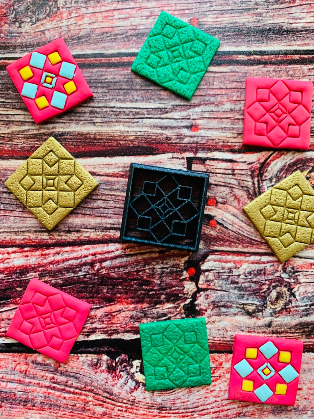 Quilt Square Pattern Inspired Traditional Squares 4 - Embossed Sharp ...